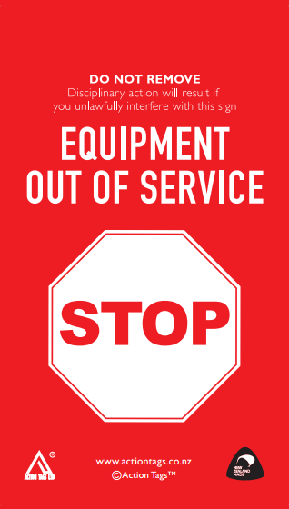 Equipment Out of Service Warning Tags (Pack of 20) – Action Tags