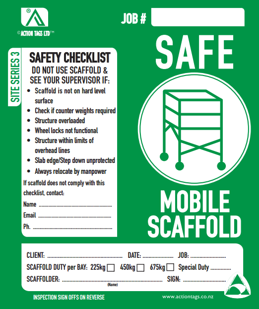 Safe Mobile Scaffold (Pack of 25) – Action Tags