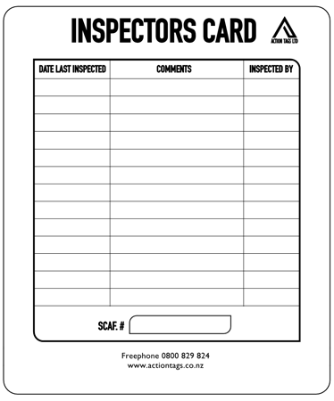 Inspectors Cards (Pack of 50) – Action Tags