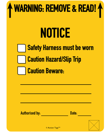 Warning Cards (Pack of 20) – Action Tags
